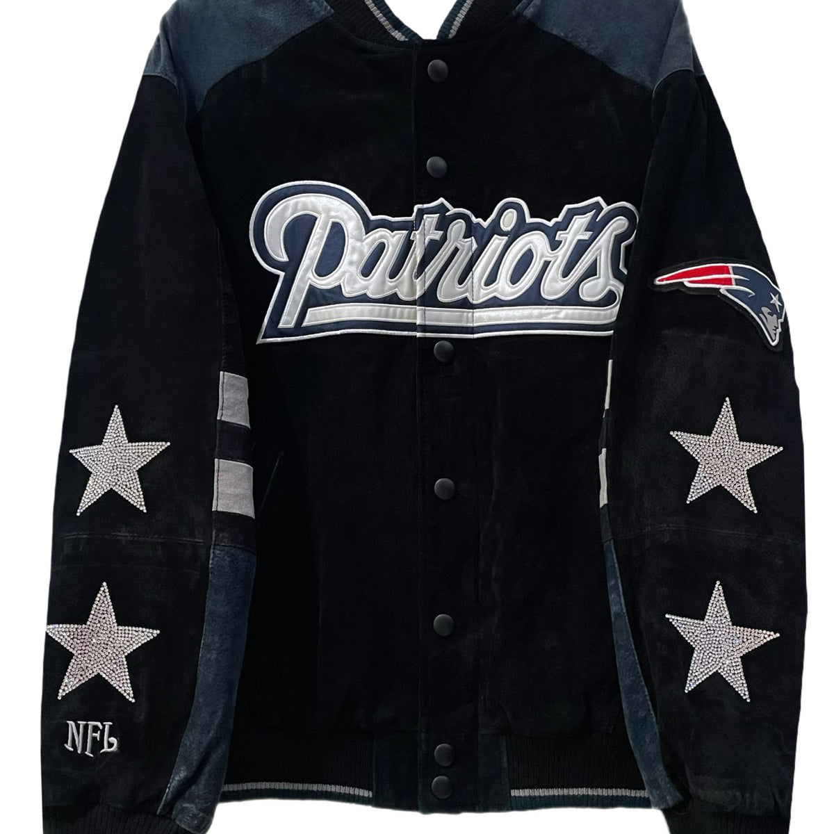New England Patriots, Football One of a KIND Vintage Jacket with Cryst ...