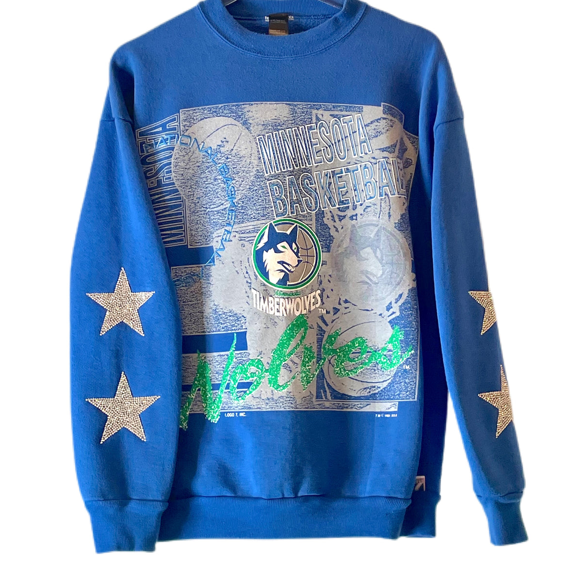 Minnesota Timberwolves, Basketball One of a KIND Vintage Sweatshirt wi ...